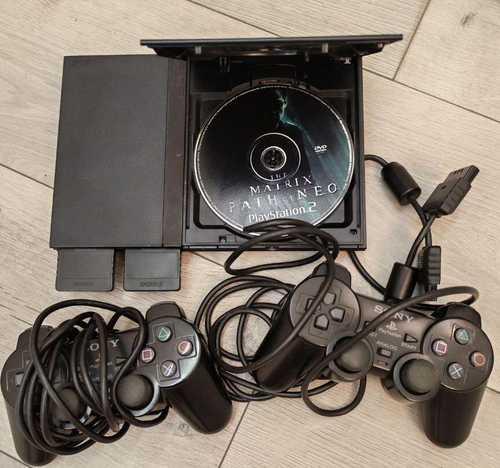 Sony PlayStation 2 Slim, Прошитая, 2 геймпада