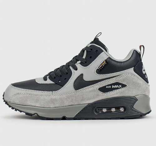 Кроссовки Nike Air Max 90 Mid Grey Black with Fur