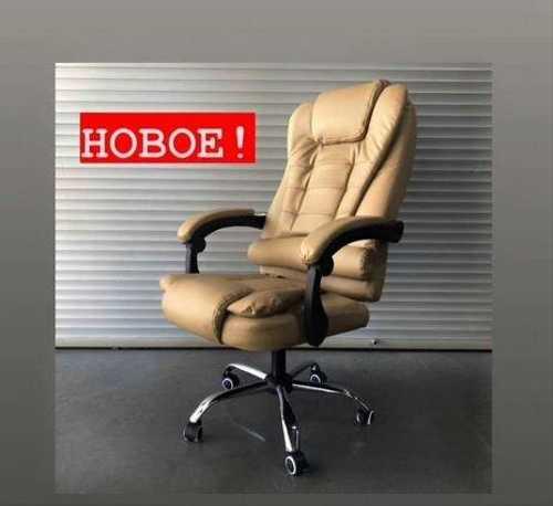 Кожанное офисное кресло с массажем