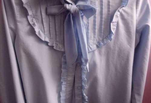Голубая блузка рубашка х/б