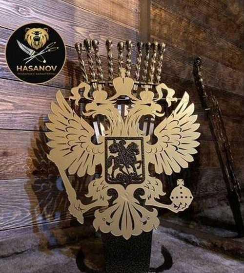 Подарочный набор шампуров щит россия