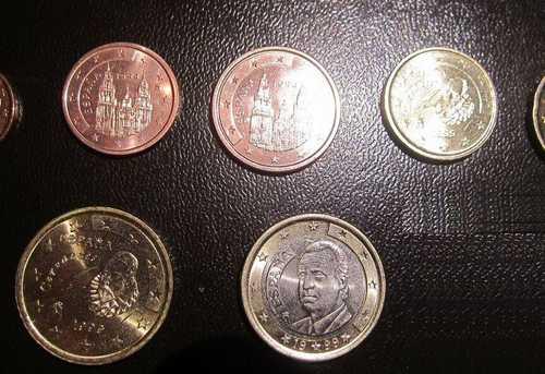 Монеты евро. Испания 1999 г. 7 шт. ац (UNC)