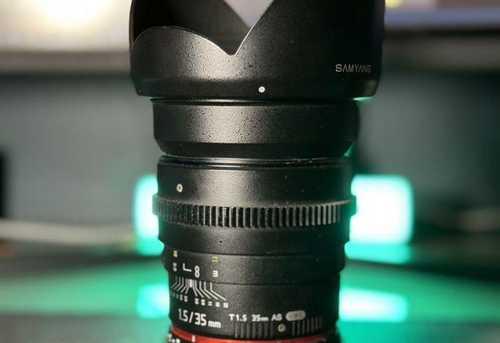 Объектив Samyang 35mm t 1.5 Canon EF