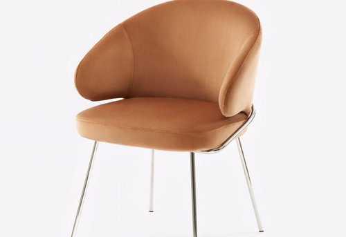 Дизайнерский стул Cosmos янтарный, основание хром
