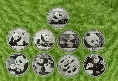 Серебряная монета панда 2011-2023