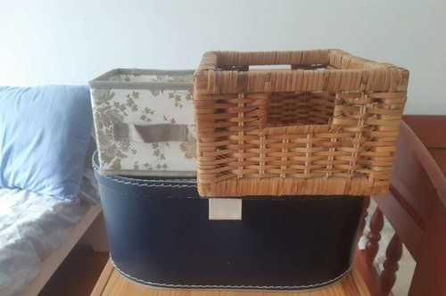 Плетеные корзинки ikea, шляпная коробка +1