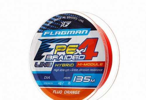 Шнур Flagman PE Hybrid F4 Fluo Orange 135м 0,08м