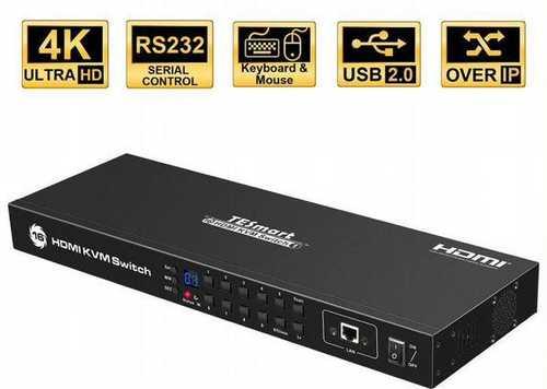 Переключатель 16x1 hdmi + USB KVM 16-портовый USB