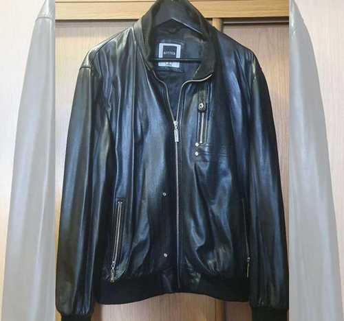Кожанная куртка мужская, Ritter, размер 50, черная
