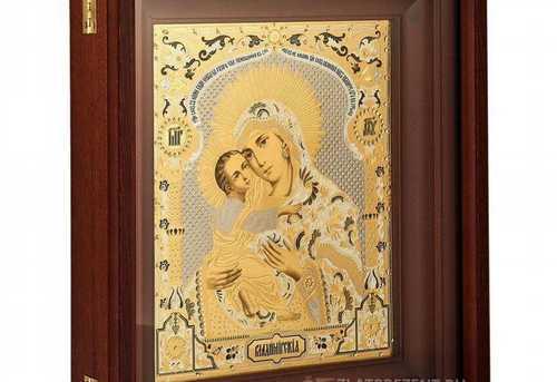 Икона Владимирской Божьей матери в киоте из Ореха