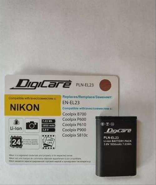 Аккумуляторdigicare PLN-EL23для фотокамер Nikon
