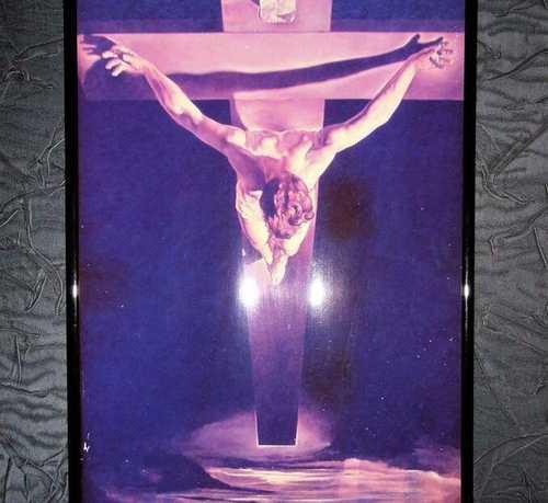 Фотофрагмент картины,Сальвадор Дали,Христос, рамка