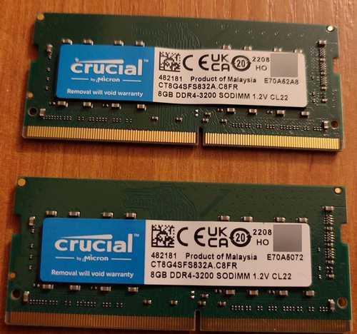 Sodimm Crucial ddr4 16gb 3200