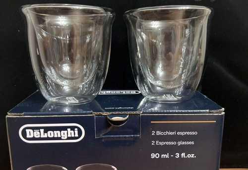 Чашки двойные стекло delonghi espresso 90 ml