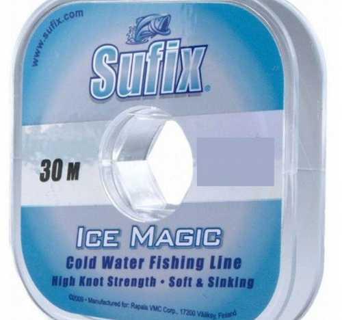 Леска зимняя sufix Ice Magic x12 прозрачная 30м 0.115