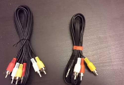 3 RCA кабель (тюльпан) на 3 RCA / 4-pin miniJack