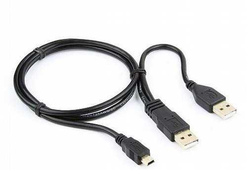 Шнур USB(A)шт.+USB(A)шт. - 5 pin mini USBшт. 0,9м