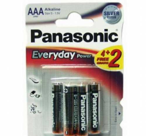 Батарейки Panasonic LR03REE/6B2F AAA щелочные Ever