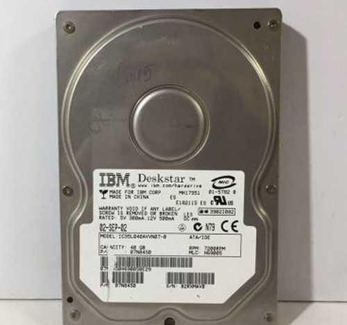 Жесткий диск hitachi 3.5" 40Gb IDE IC35L040A
