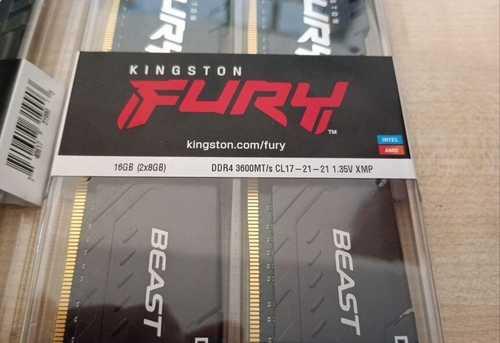 Новая DDR4 kingston fury 16Gb 3600Мгц