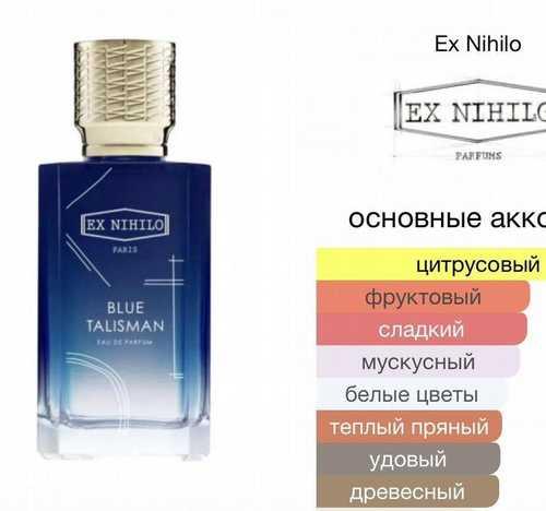 Ex nihilo blue talisman разливная парфюмерия
