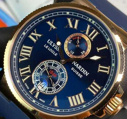 Часы новые мужские Ulysse Nardin Blue Gold #311