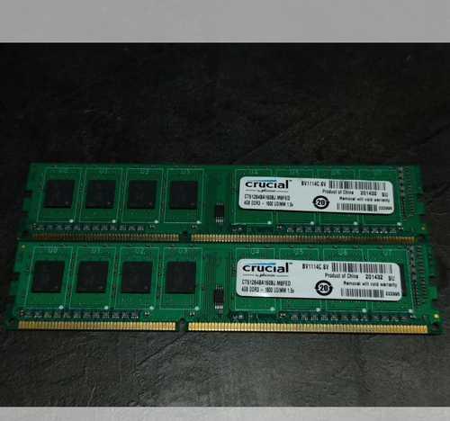 Оперативная память Crucial DDR3 2х4Гб