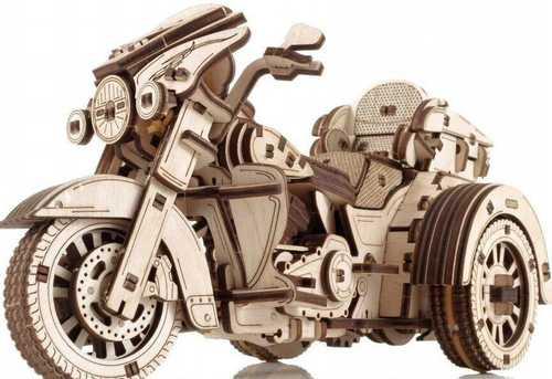 Мотоцикл Трайк Конструктор деревянный 3D EWA