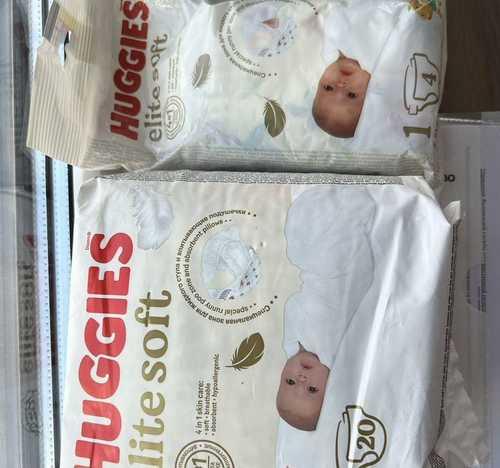 Huggies elite soft 1 24 штуки новые