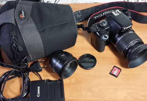 Canon 450d + 2 объектива и сумочка