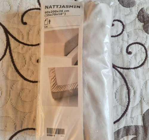 Простынь на резинке IKEA nattjasmin 90*200