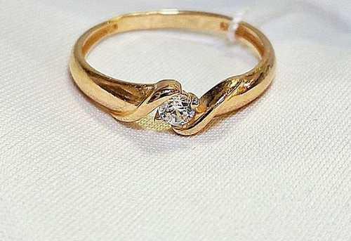 Золотое кольцо с фианитом 585 проба 16р-р