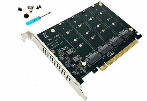 Espada PCI-E, 4 порта M.2 NVMe, модель PCIe4NV