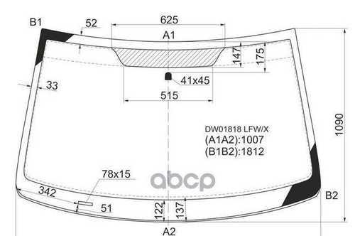 Стекло лобовое chrysler town&country 10-17/dodg