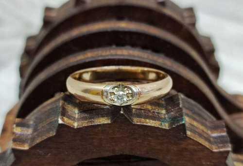 Золотое кольцо с бриллиантом 585 пробы массой 2.72