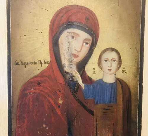 Старинная икона Казанская Пр. Богородица