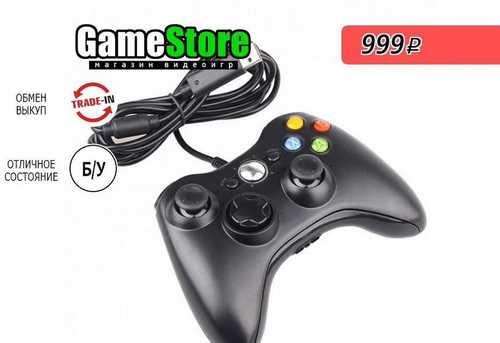Xbox 360 джойстик проводной черный б/у