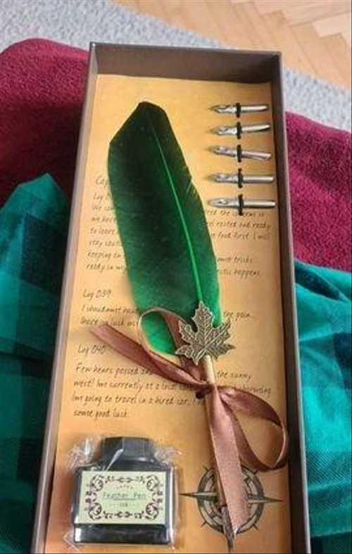 Винтажная перьевая ручка (зеленая)