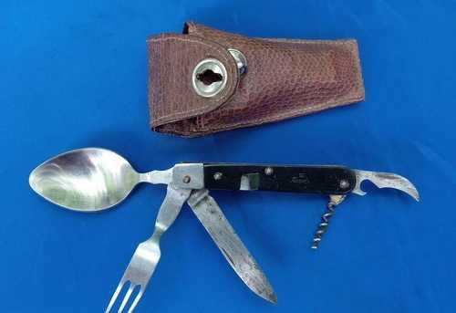 Походный набор СССР Ложка Вилка Нож с чехлом