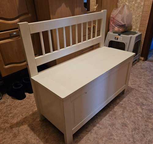 Скамейка hemnes IKEA с ящиком для хранения