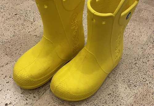 Crocs сапоги c13 желтые