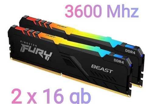 Kingston rgb 3600 Mhz 2x16gb новая гарантия