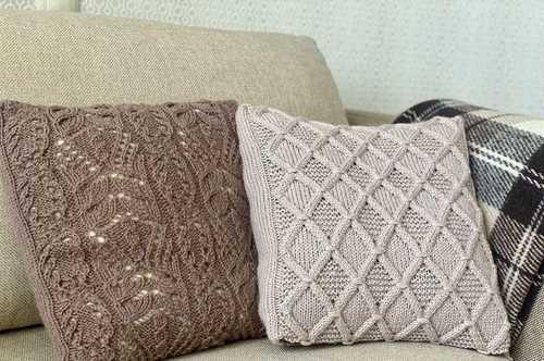 Вязанные наволочки на диванные подушки