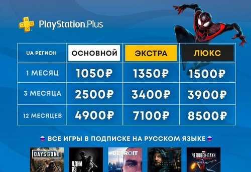 Подписка PS Plus всё на русском