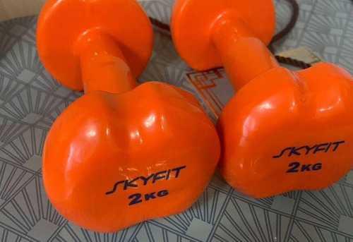 Гантели в виниловой оболочке skyfit 2 кг