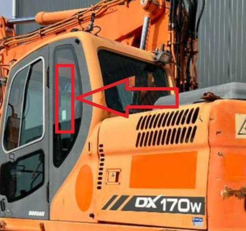 Кузовное стекло за дверью Doosan DX 190