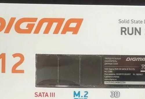 SSD накопитель Digma Run S9 512Гб, M.2 2280, SATA