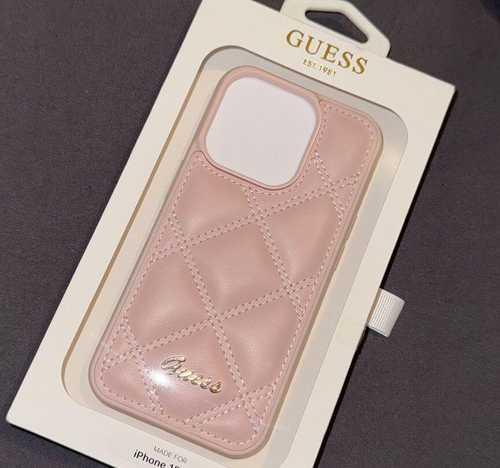 Чехол guess на iPhone 15 pro розовый