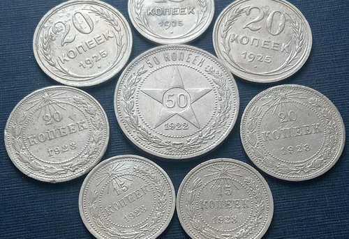 Серебряные монеты СССР лоты