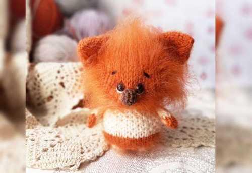 Вязаная игрушка кот рыжий